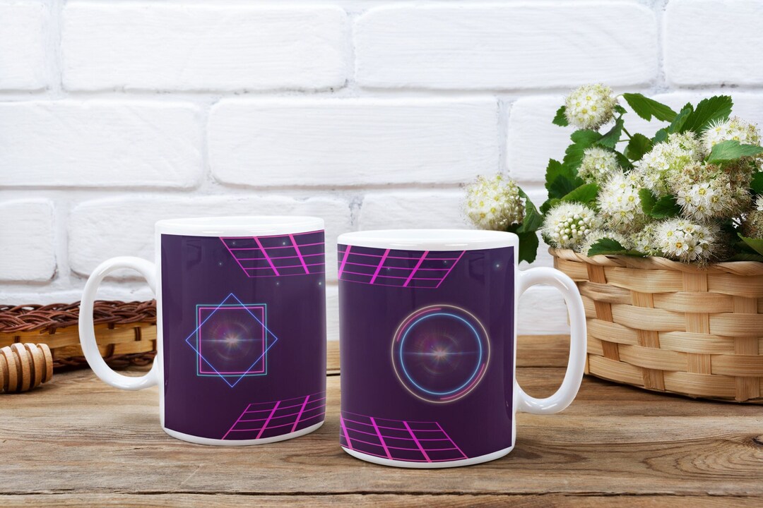 Retro 80s Mug, Classic 1980s 11oz Mug, Graphic Designed Mug, Abstract ...