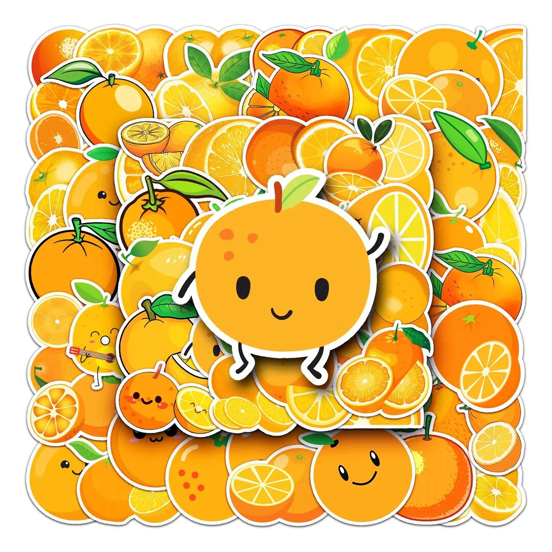 Orange Fruit Sticker Pack Children Kid Decorative Decals Cute ...