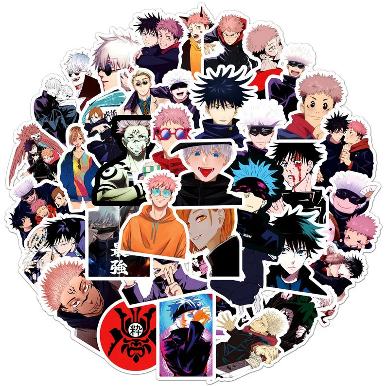 Jujutsu Kaisen Sticker Pack - 50 Vinyl Wasserdichte Anime-decals Für ...