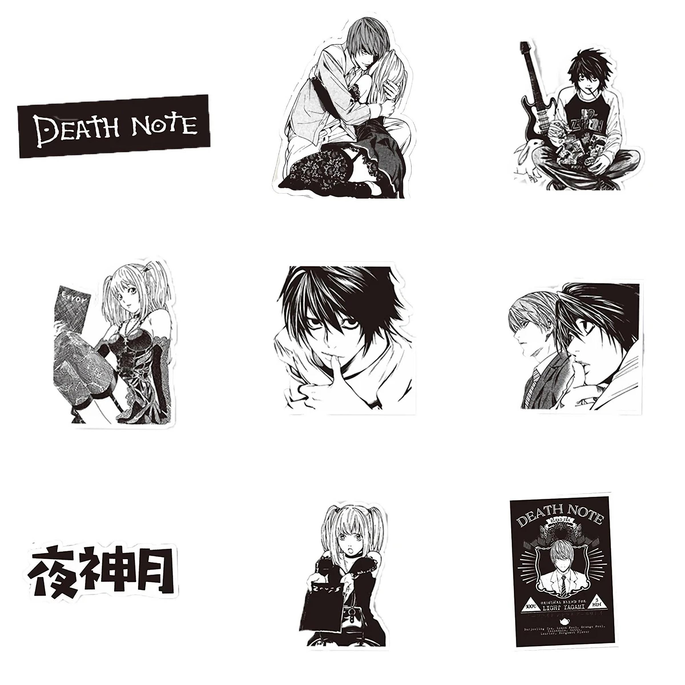 Death Note Anime Black White Sticker Pack Children Kid Decorative ...