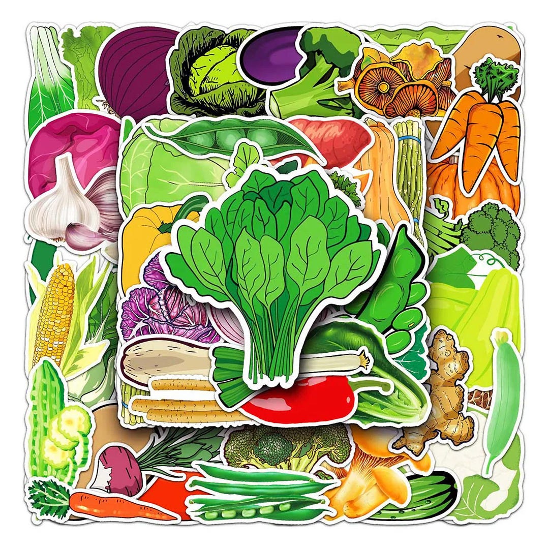 Fruit and Vegetable Food Sticker Pack Children Kid Decorative Decals ...