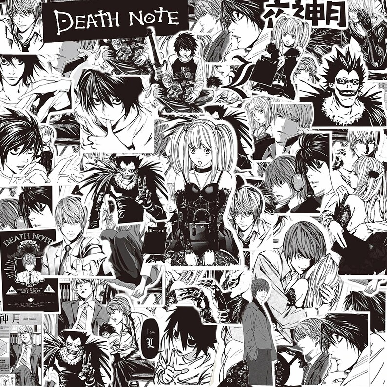 Death Note Anime Black White Sticker Pack Children Kid Decorative ...