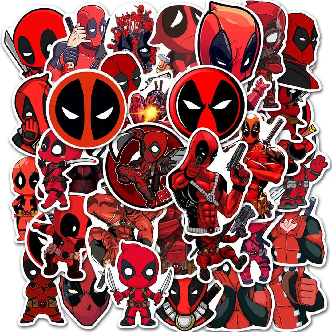 Deadpool Sticker Pack Children Kid Decorative Decals Cartoon TV Series ...