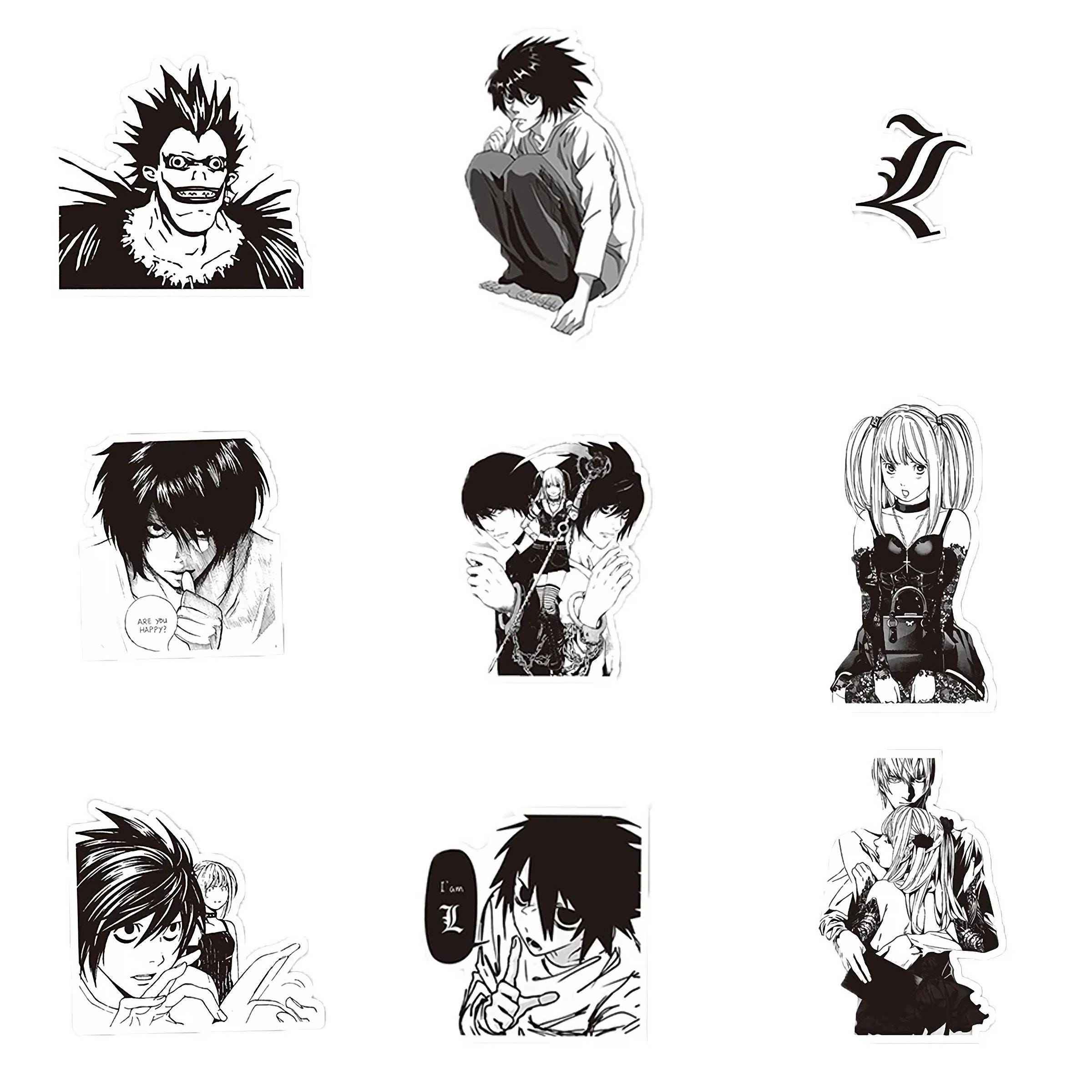 Death Note Anime Black White Sticker Pack Children Kid Decorative ...