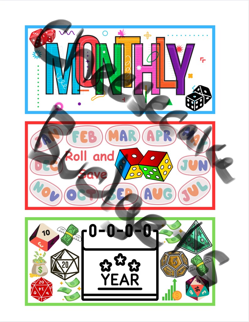 Monthly Roll and Saves - Etsy