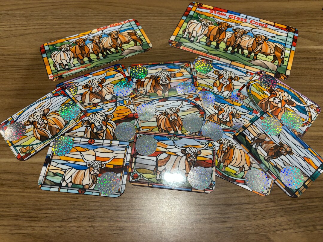 Stain Glass Cows - Cards - Etsy