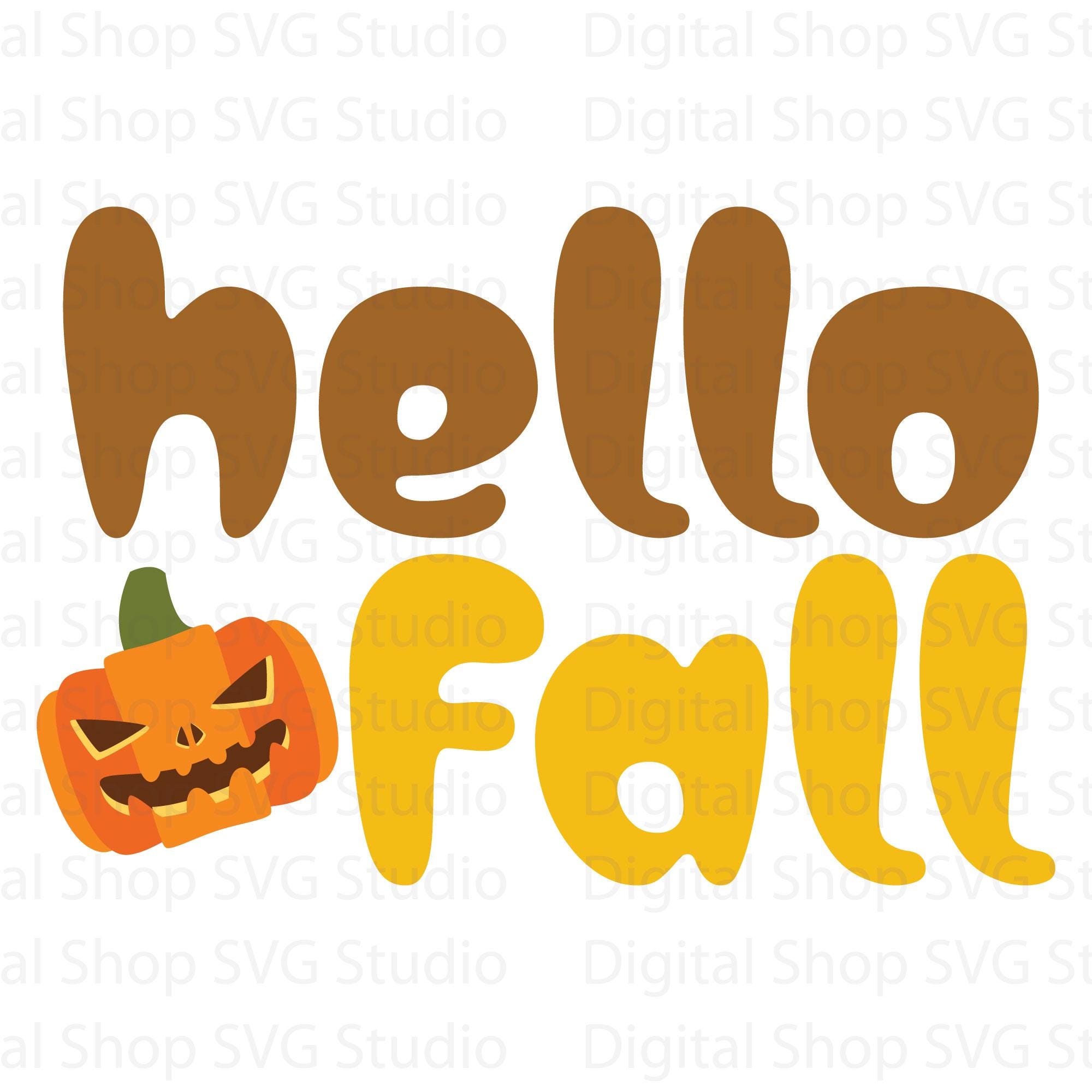 Hello Fall Pumpkin SVG, Autumn Svg, Pumpkin Shirt, Halloween SVG, Hello ...