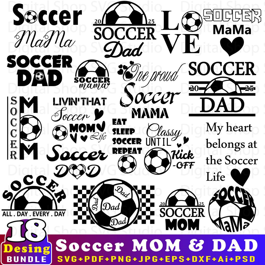 Soccer Family SVG Bundle, Dad Mom Clipart (digital Files) - Etsy