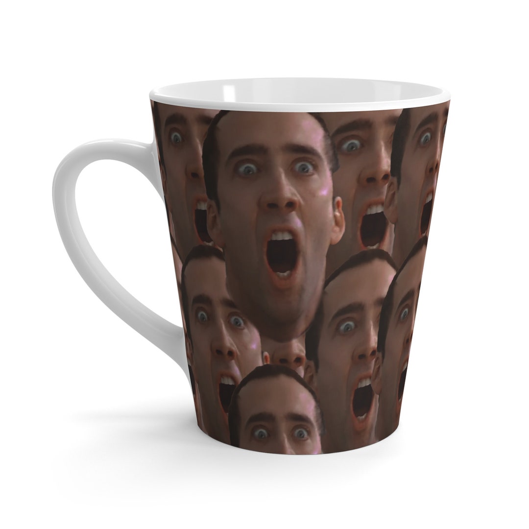 Nicolas Cage Face Latte Mug Coffee Mug 12oz - Etsy