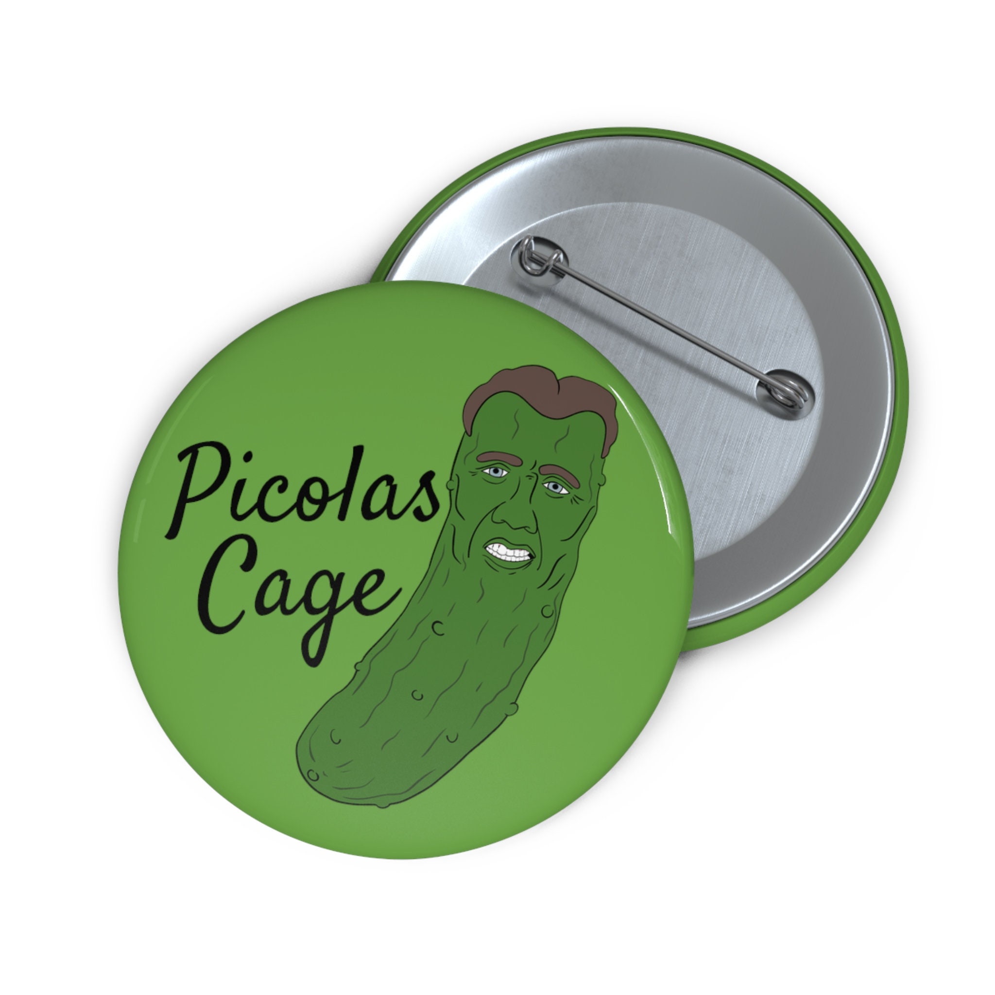 Picolas Cage Pin Buttons Nicolas Cage as a Pickle - Etsy
