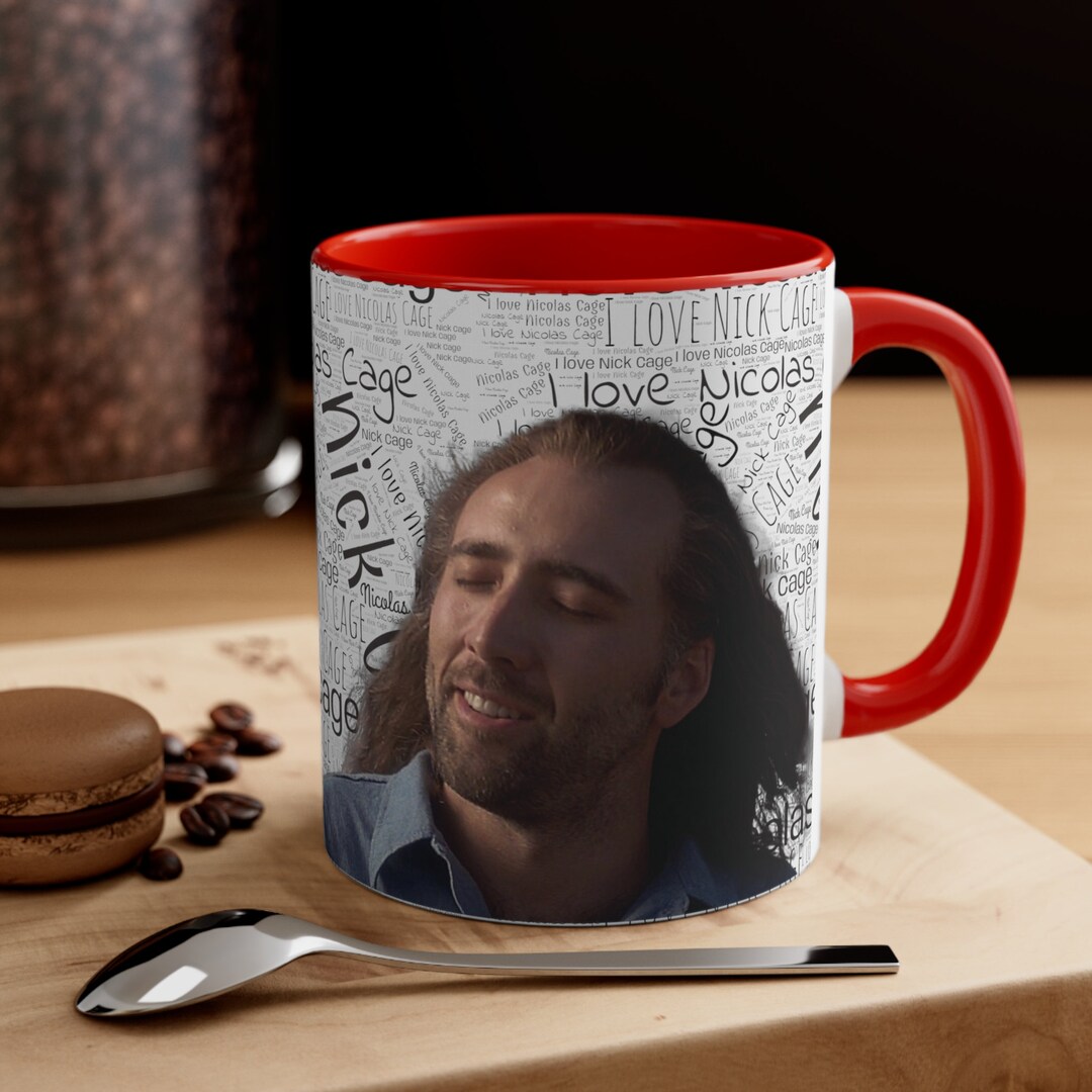 I Love Nicolas Cage Accent Coffee Mug, 11oz I Love Nick Cage Mug ...