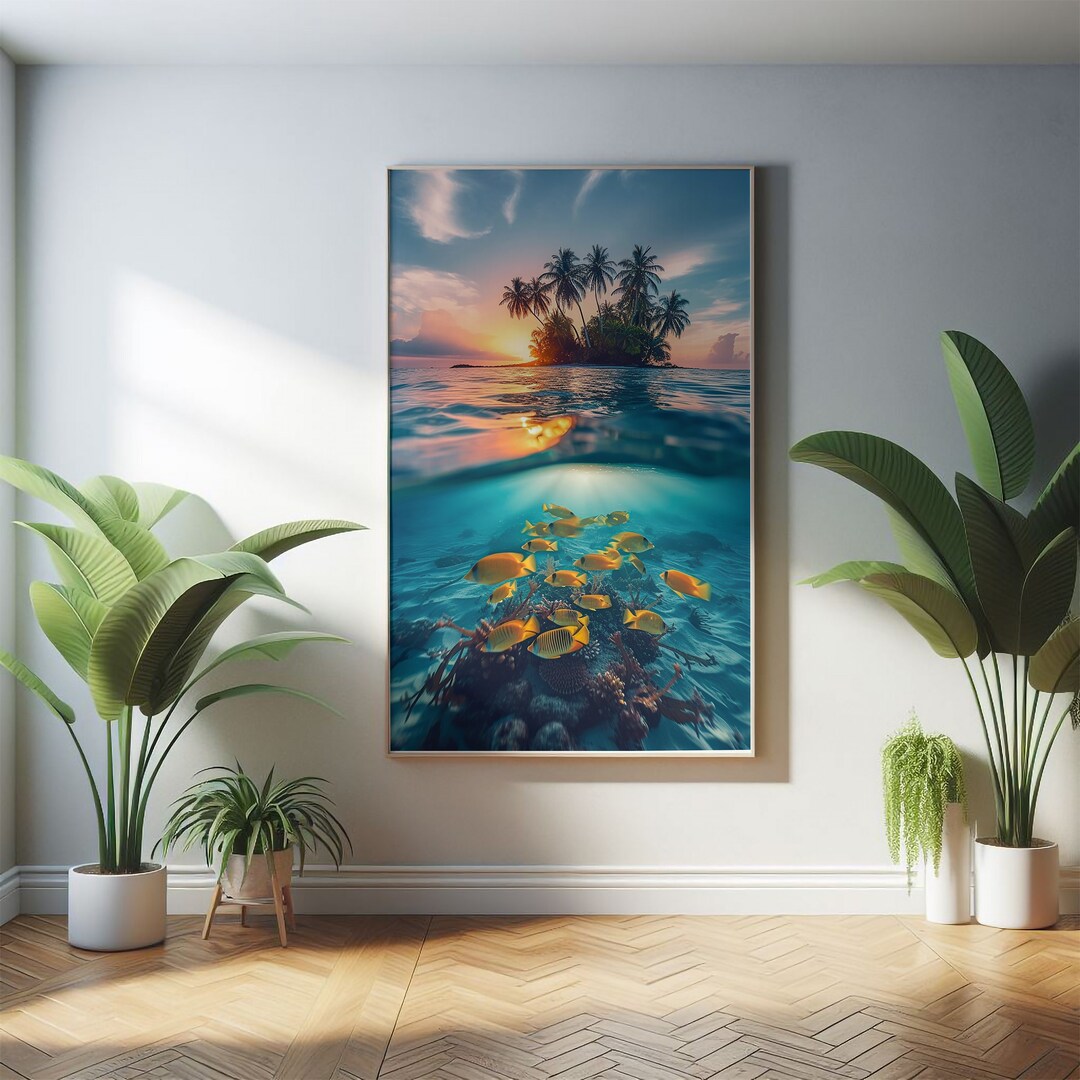 Wall Art, Caribbean, Ocean View, Underwater, Corals, Sea, Coastal Art ...