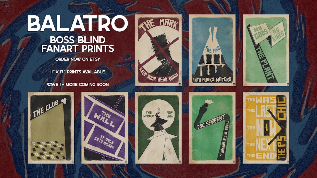 11 X 17 BALATRO BOSS BLINDS - Wave 1; Read Description to Order - Etsy