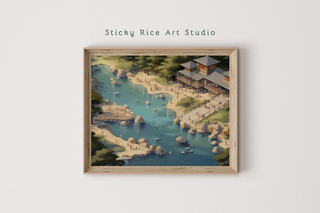 Hot Springs Poster, Kyoto Poster, Studio Ghibli Style Poster, Lofi ...