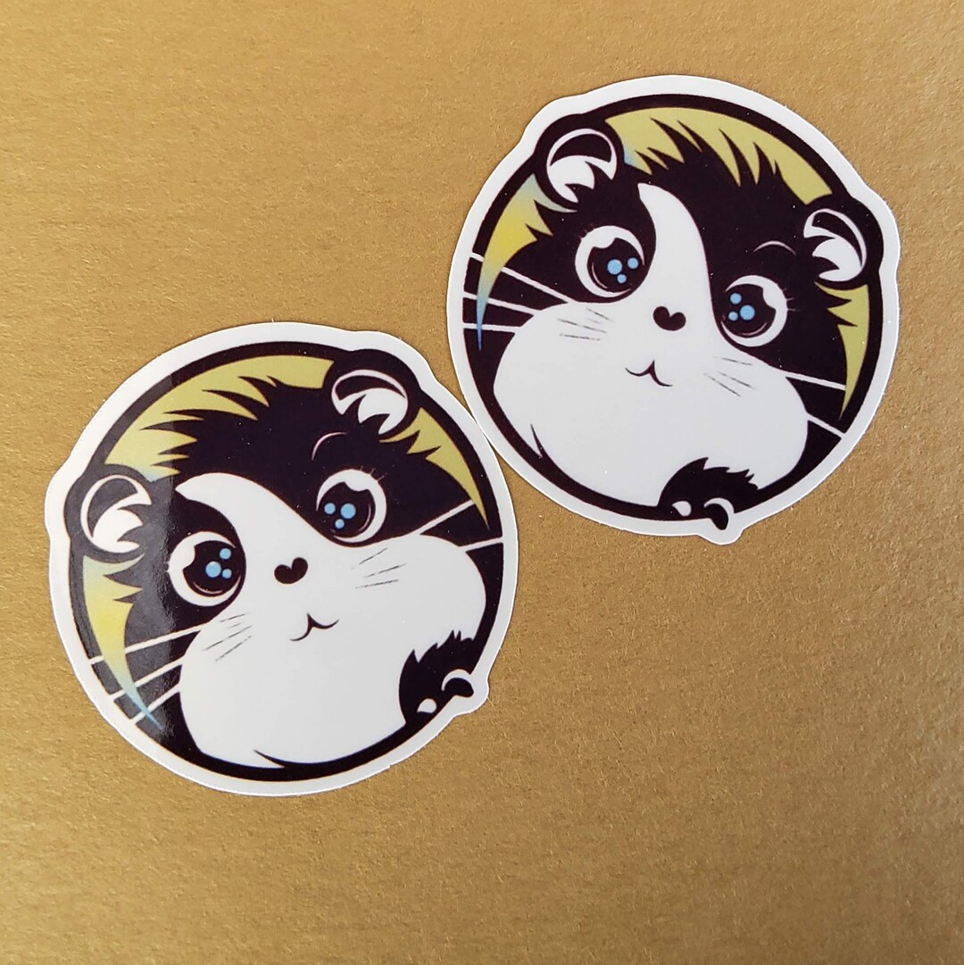Hamster With Big Blue Eyes Sticker - 2 Stickers - Etsy
