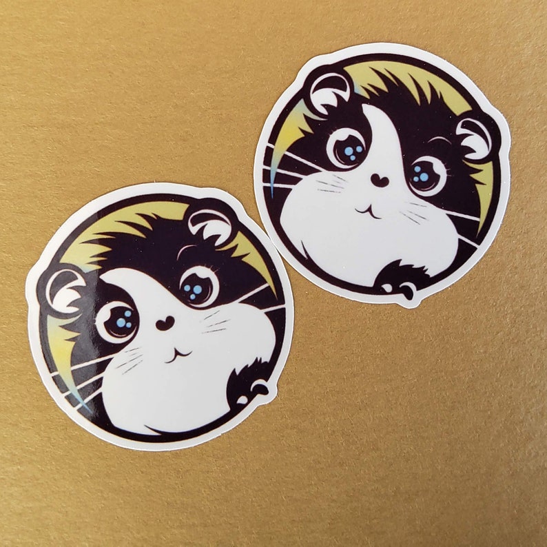 Hamster With Big Blue Eyes Sticker - 2 Stickers - Etsy