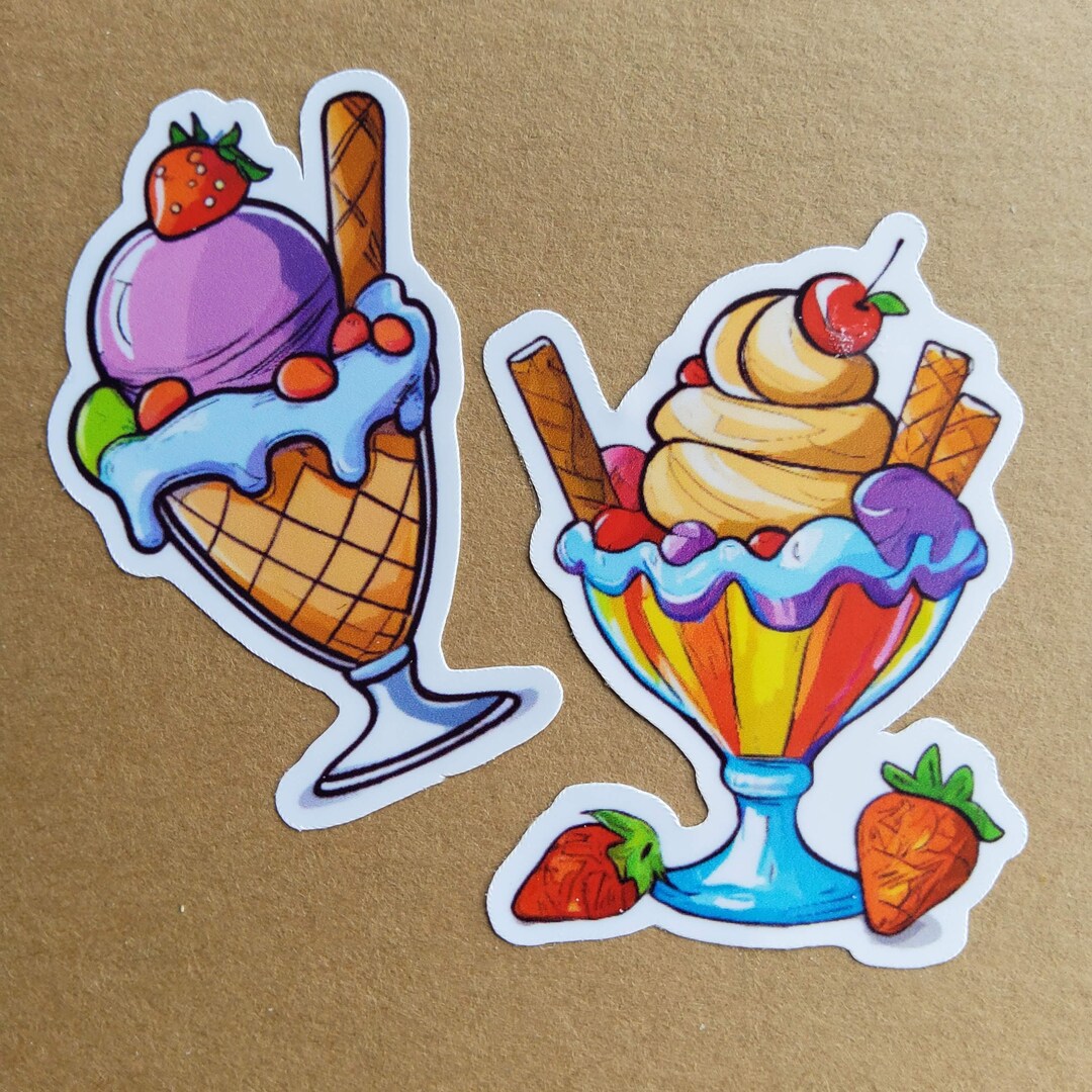 Ice Cream Sundaes 2 Stickers - Etsy