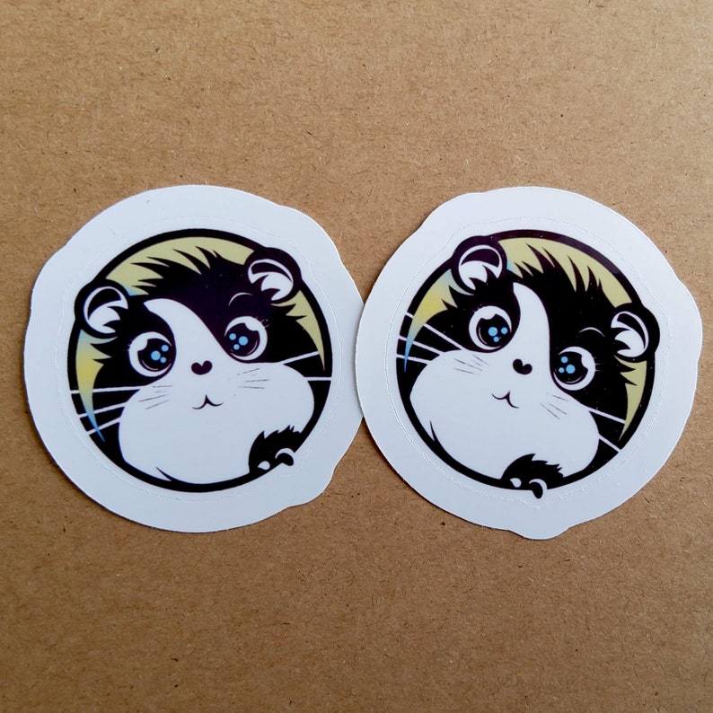 Hamster With Big Blue Eyes Sticker - 2 Stickers - Etsy