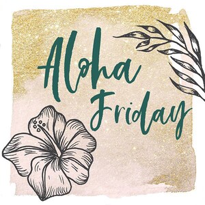 Aloha Friday Glitter Hibiscus Stickers - Etsy