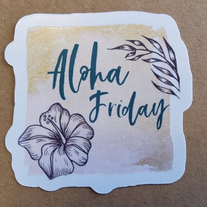 Aloha Friday Glitter Hibiscus Stickers - Etsy