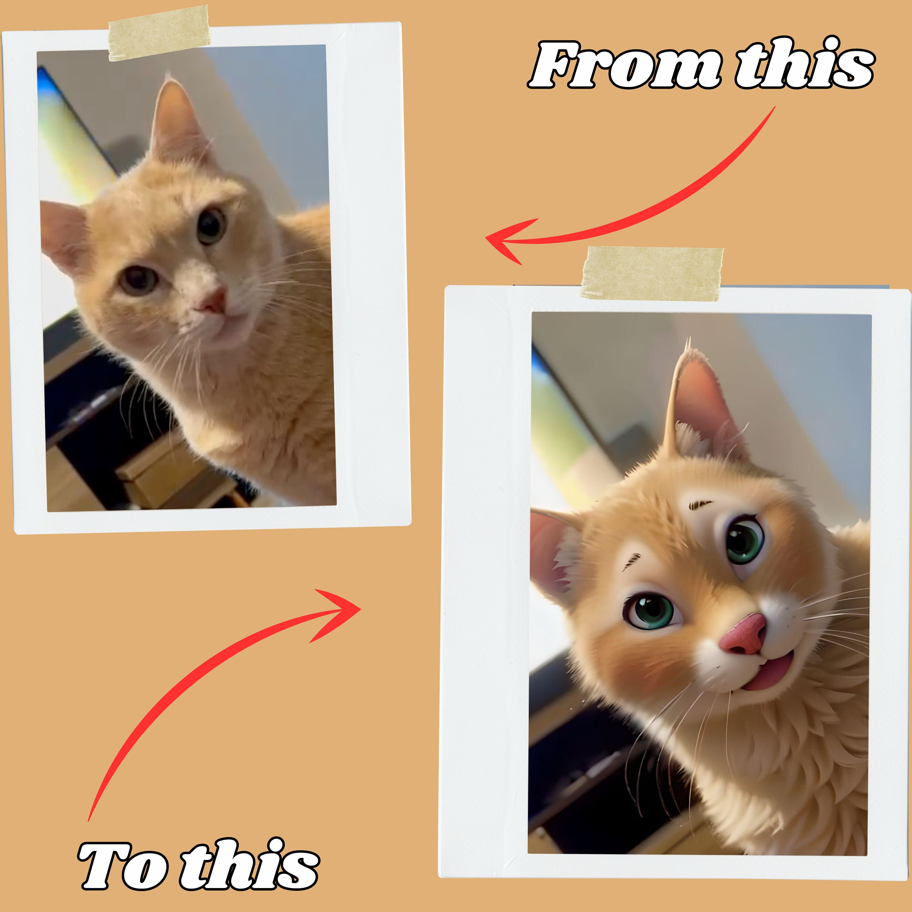Custom Pixar Style Cartoon Portrait From Photo for Your Pet Make Your ... Custom Pixar Style Cartoon Portrait From Photo for Your Pet Make Your ...