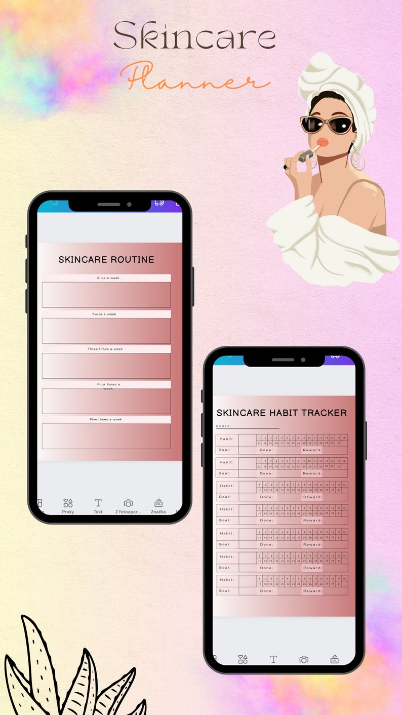 Skincare Routine Planner Printable, Beauty Planner, Daily Self Care ...