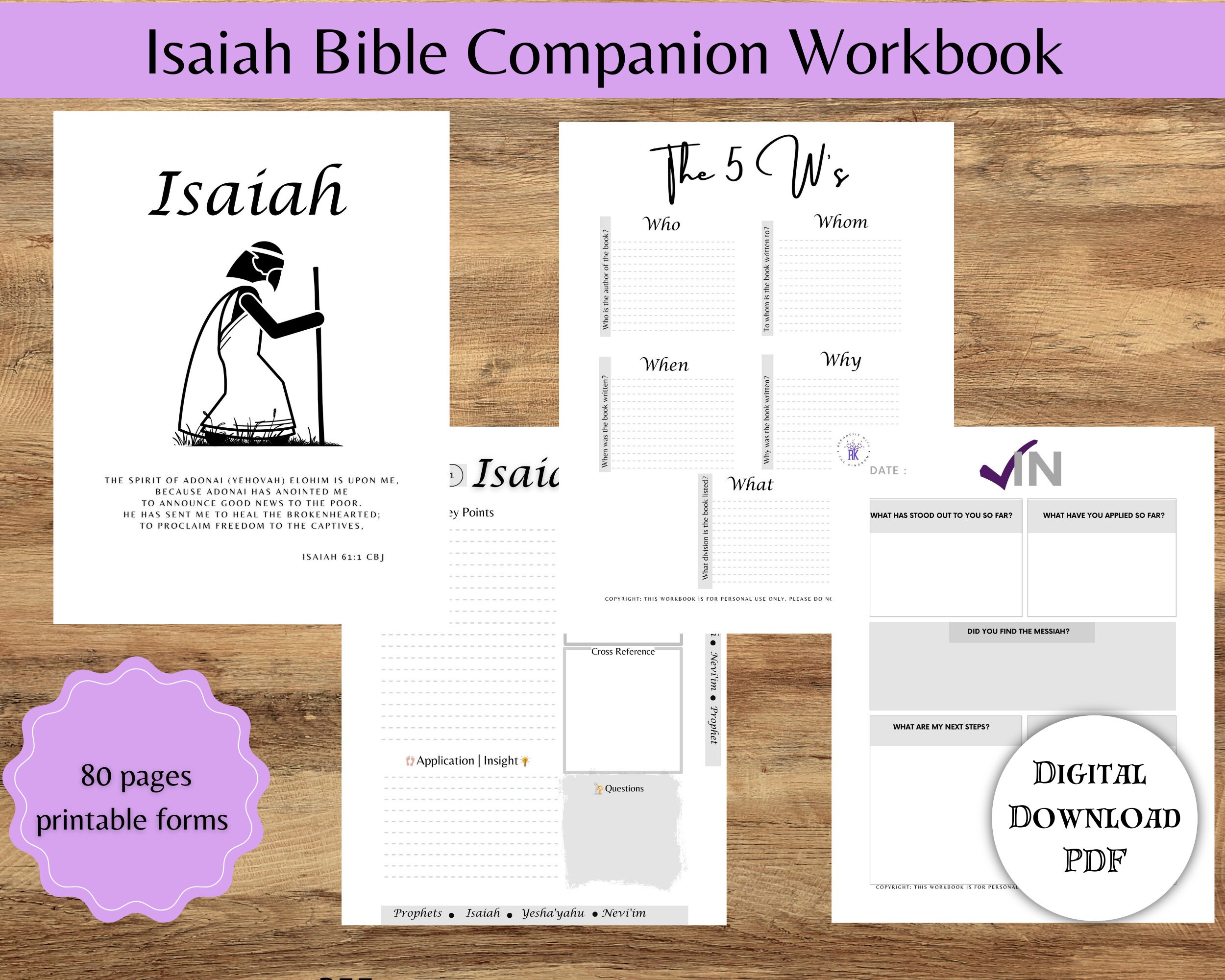 Isaiah Bible Workbook | Pastor Digital Book |bible Teachers | Torah ...