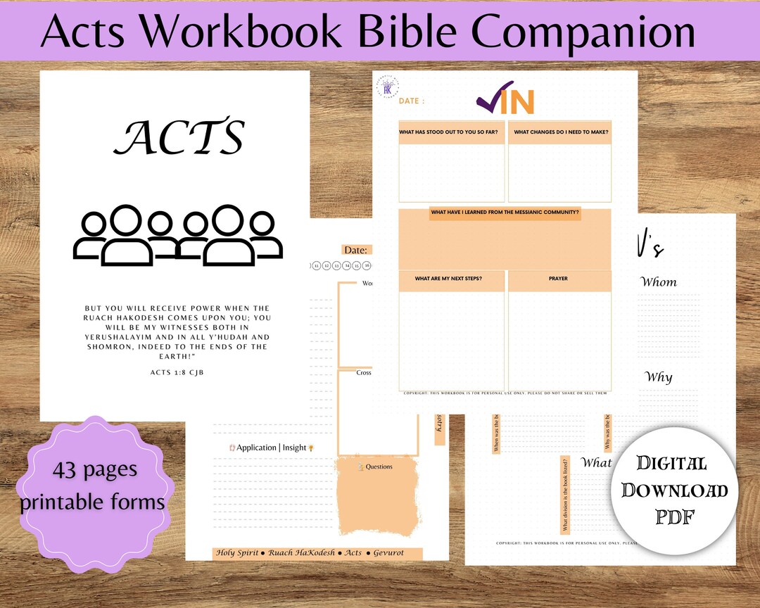 Acts Digital Bible Pastor Workbook Bible Teachers Torah Teachers