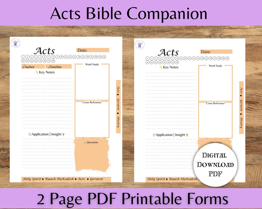 Acts Digital Worksheets| Bible Teachers|torah Teachers|scripture ...