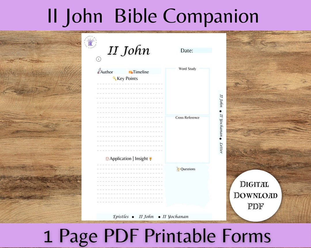 II John Digital Worksheet, Bible Teachers, Torah Teachers, Scripture ...