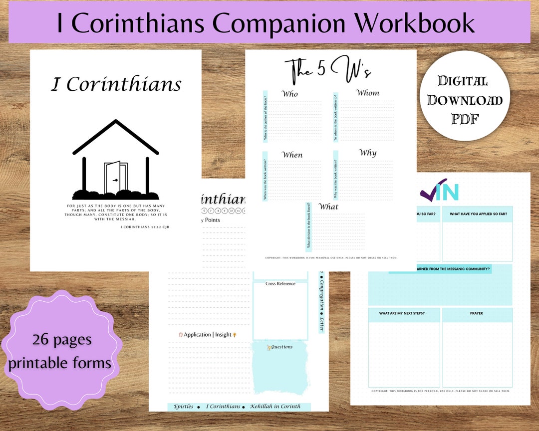 I Corinthians Workbook Pastor Digital Book bible Teachers Torah ...