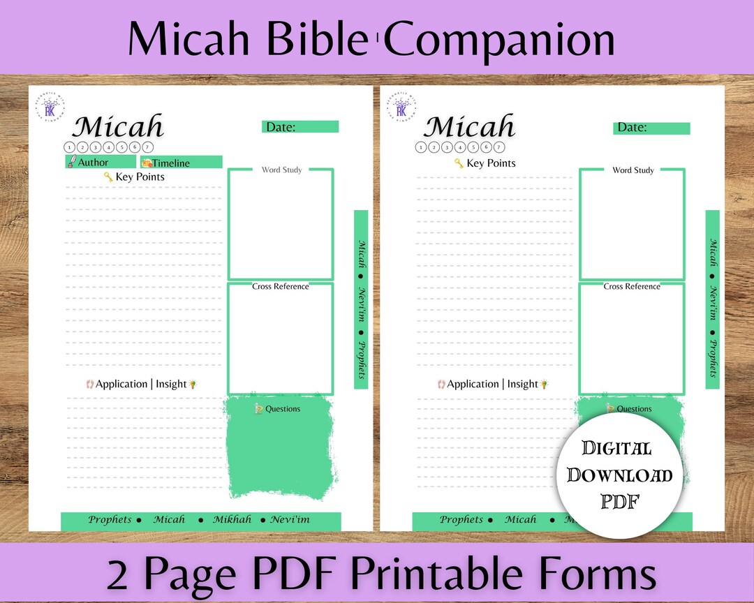 Micah Digital Worksheets, Bible Teachers, Torah Teachers, Scripture ...