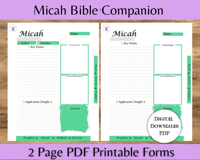 Micah Digital Worksheets, Bible Teachers, Torah Teachers, Scripture ...