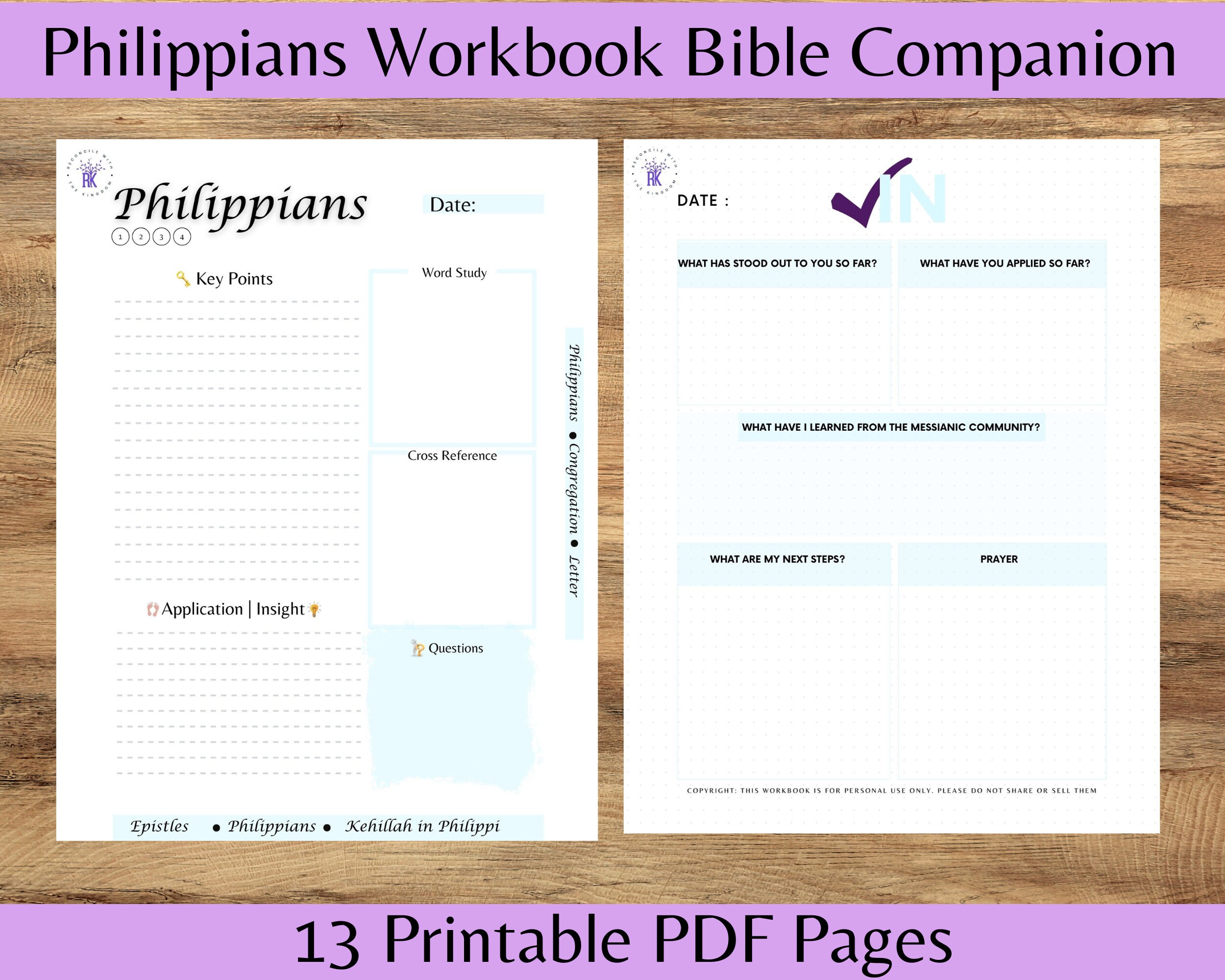 Philippians Bible Workbook |pastor Digital Book |bible Teachers |torah ...