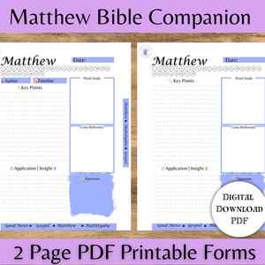 Matthew Digital Worksheets| Bible Teachers|torah Teachers|scripture ...