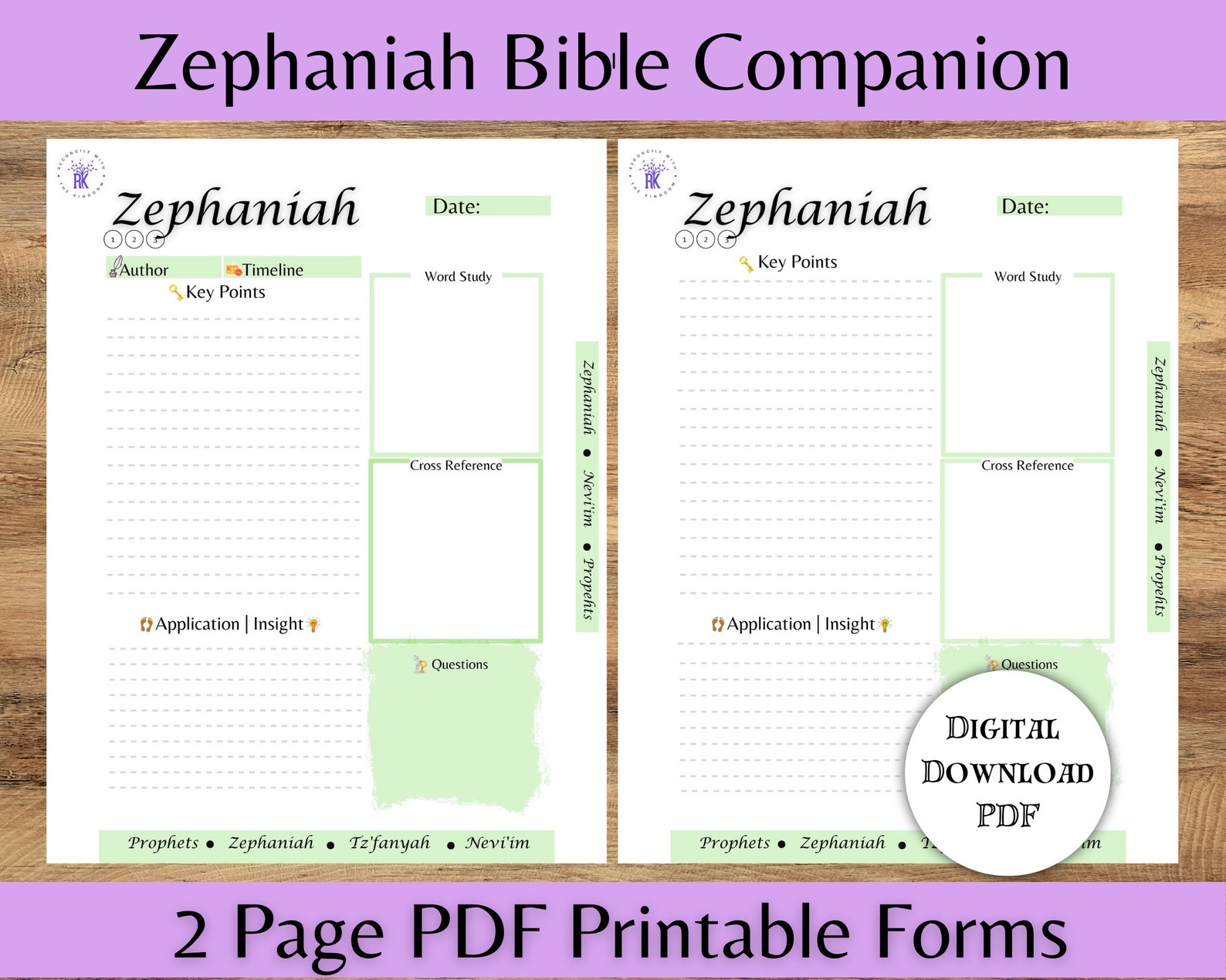 Zephaniah Digital Worksheets, Bible Teachers, Torah Teachers, Scripture ...