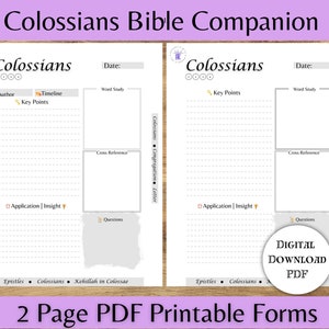 Colossians Digital Worksheets, Bible Teachers, Torah Teachers ...