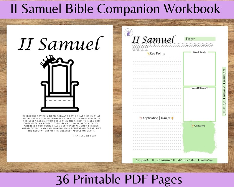 II Samuel Digital Bible | Pastor Workbook| Bible Teachers| Torah ...