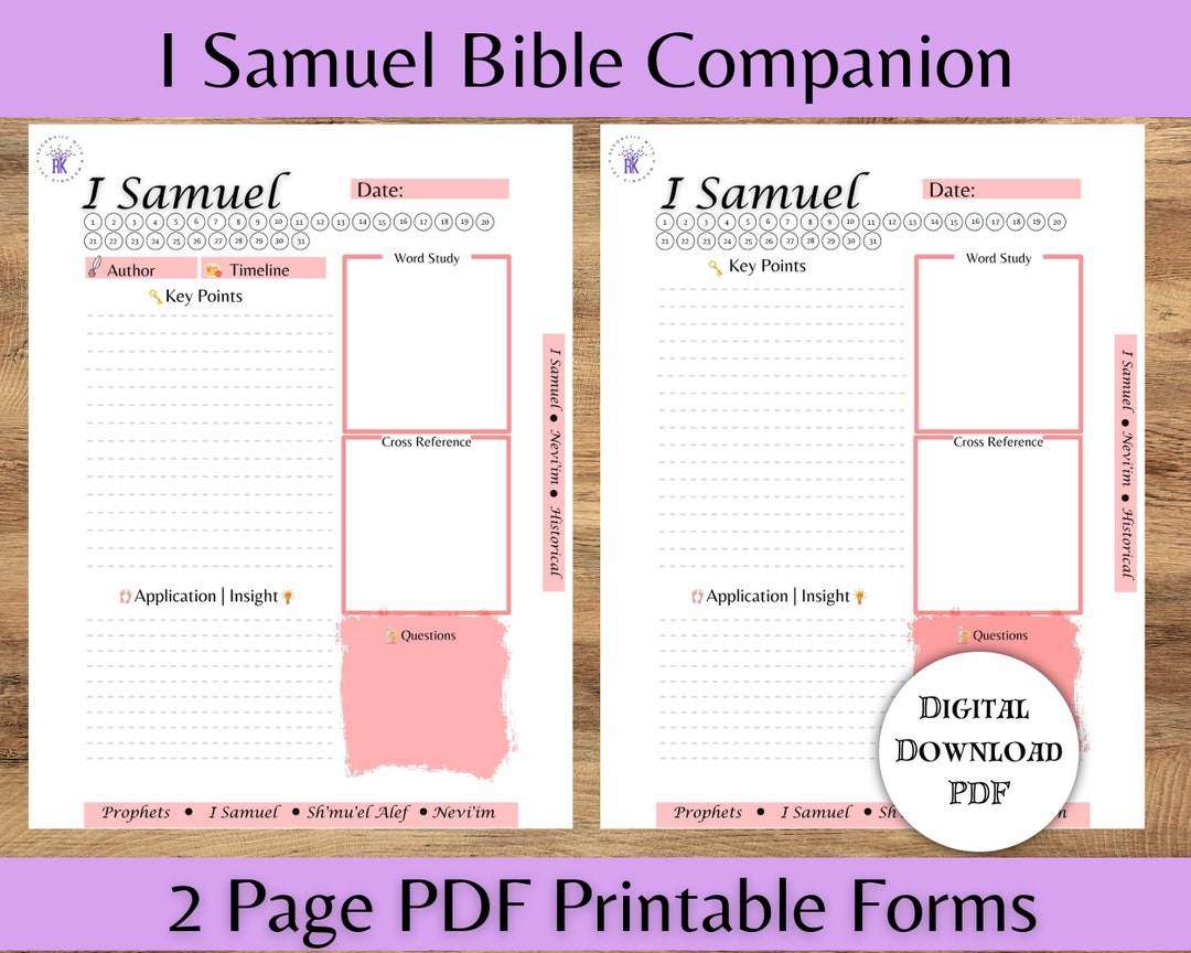 I Samuel Digital Worksheets| Bible Teachers|torah Teachers|scripture ...