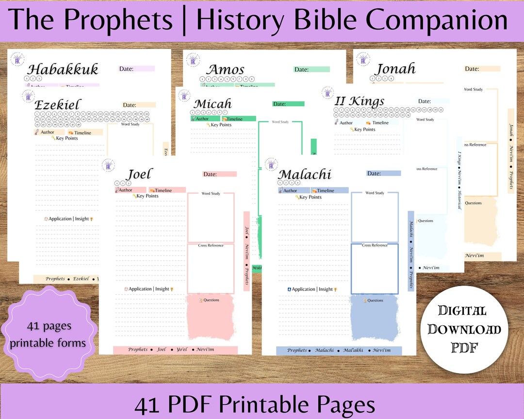 Prophets & History Bible Worksheets| Worksheets for Bible Teachers ...