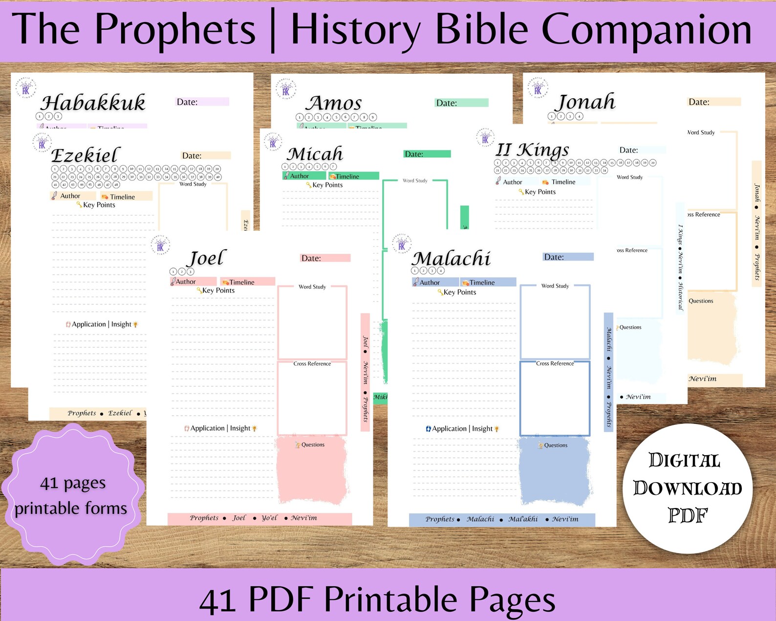 Prophets & History Bible Worksheets| Worksheets for Bible Teachers ...