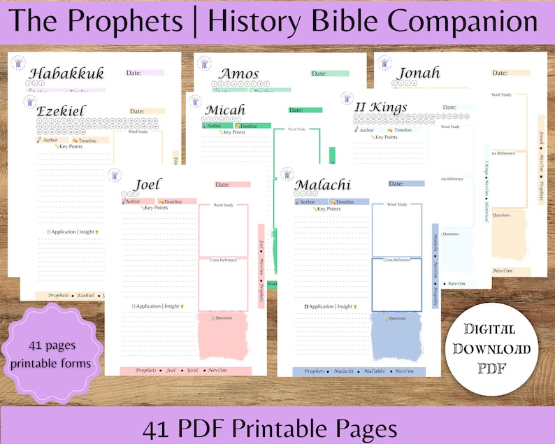 Prophets & History Bible Worksheets| Worksheets for Bible Teachers ...