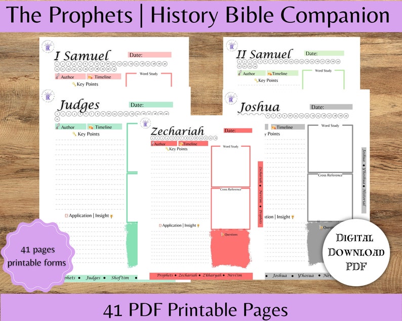 Prophets & History Bible Worksheets| Worksheets for Bible Teachers ...