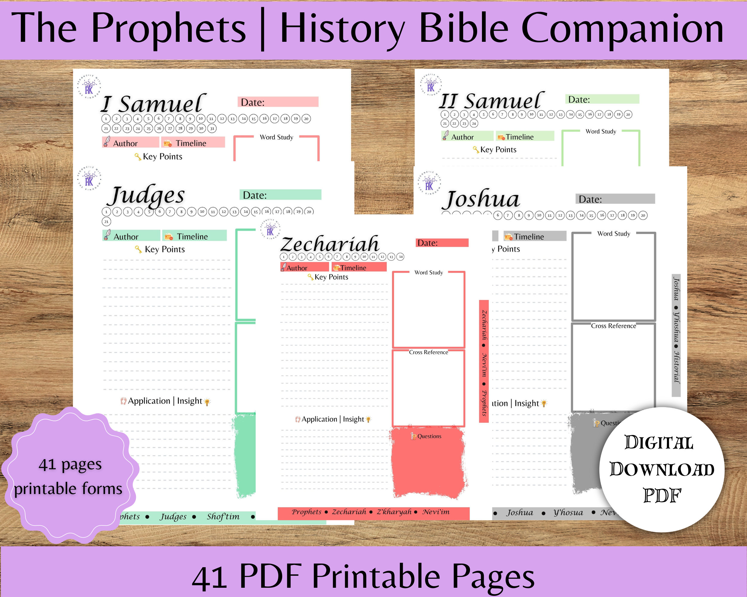 Prophets & History Bible Worksheets| Worksheets for Bible Teachers ...