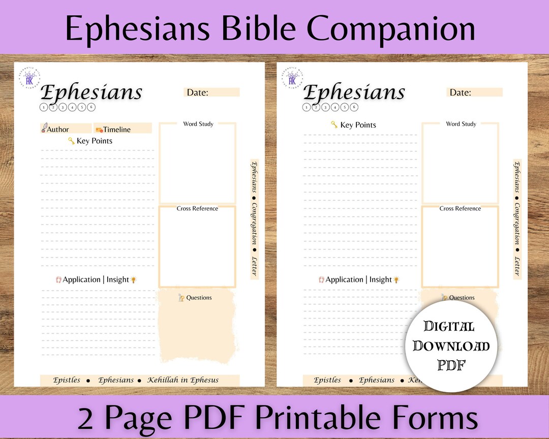 Ephesians Digital Worksheets,bible Teachers,torah Teachers,scripture ...