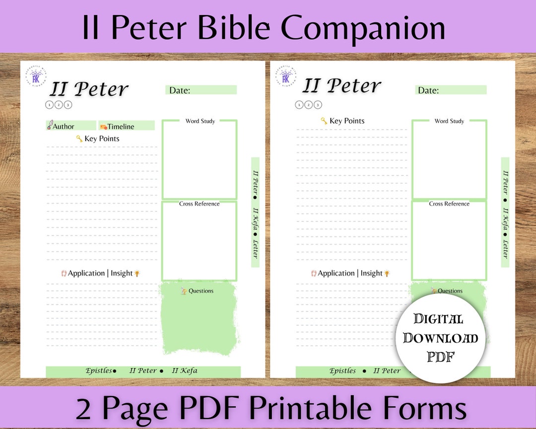 II Peter Digital Worksheets, Bible Teachers, Torah Teachers, Scripture ...