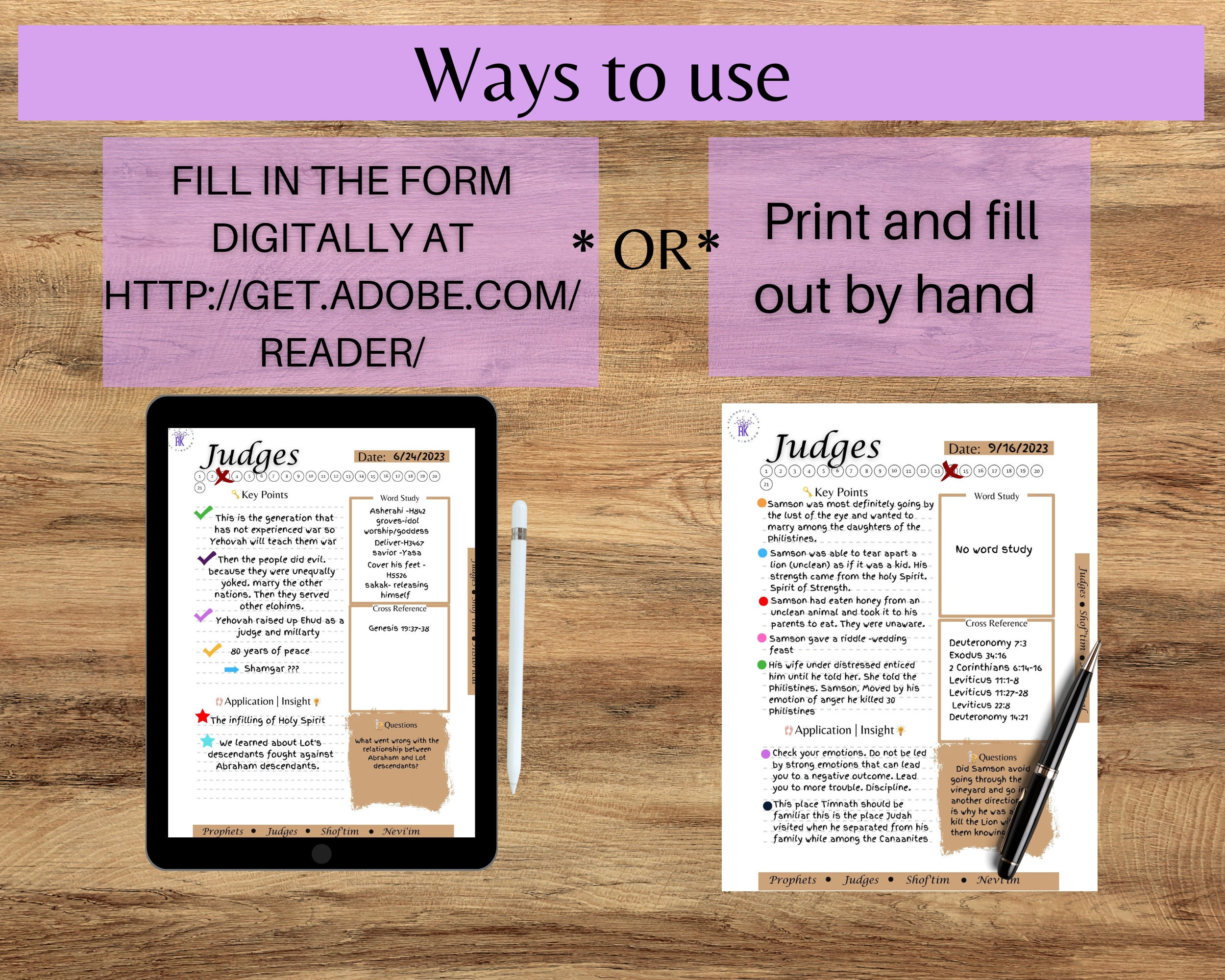 Judges Digital Worksheets| Bible Teachers|torah Teachers|scripture ...