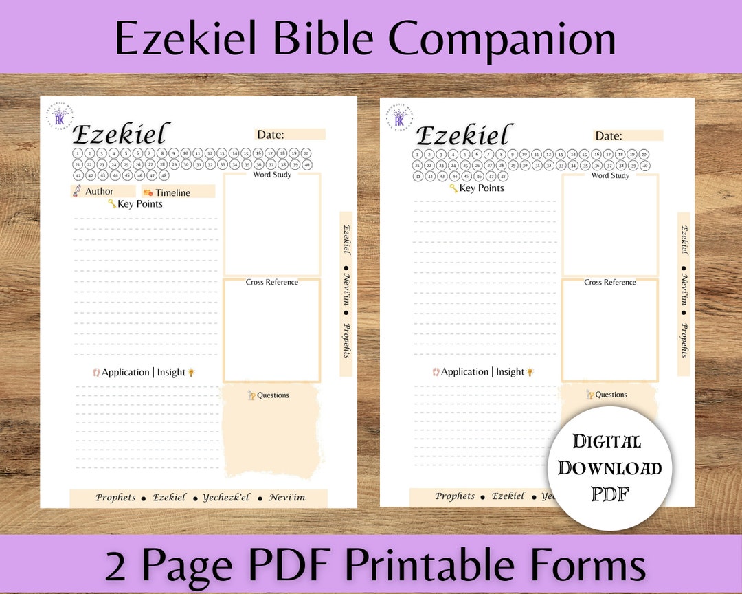 Ezekiel Digital Worksheets, Pastor,bible Teachers,torah Teachers ...