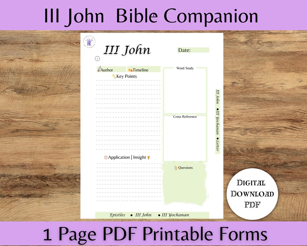III John Digital Worksheet, Bible Teachers, Torah Teachers, Scripture ...