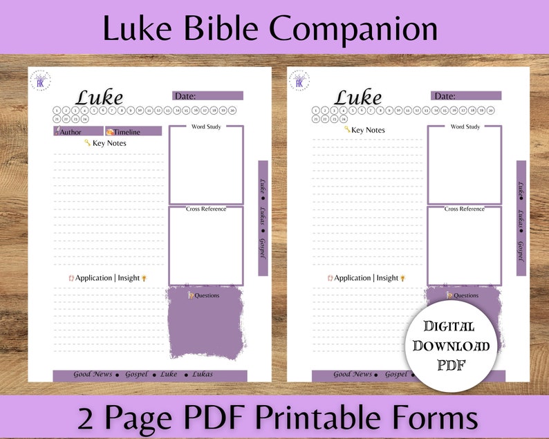 Luke Digital Worksheets| Bible Teachers|torah Teachers|scripture ...